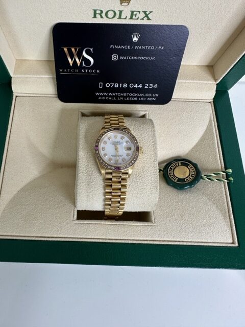ROLEX LADIES DATEJUST SET 18K GOLD - Watchstock UK - Pre owned Rolex ...